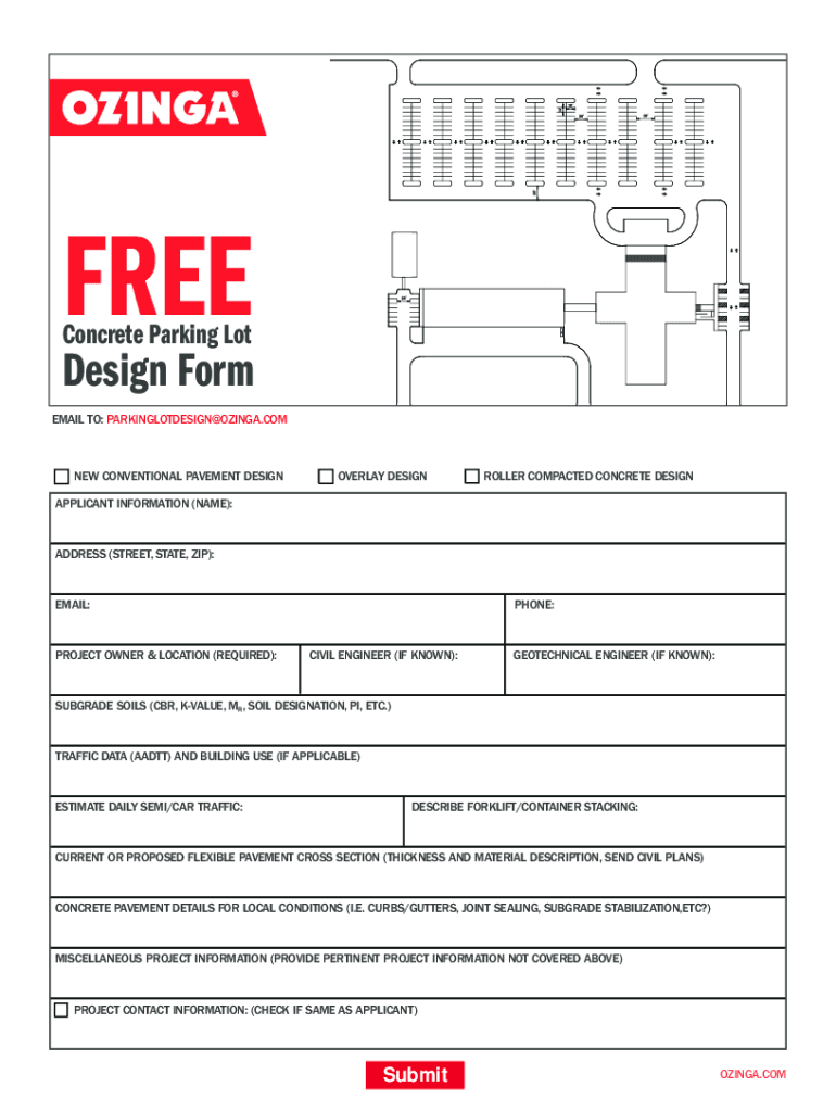 Fillable Online Ozinga-Parking-Lot-Design-Proposal-Sample. ... Fax ...