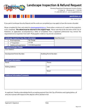 Fillable Online What Is The Purpose Of A Landscape Inspection? Fax ...