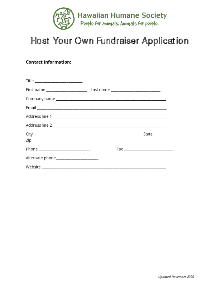 Fillable Online Application to Organize or Host an External Fundraising ...