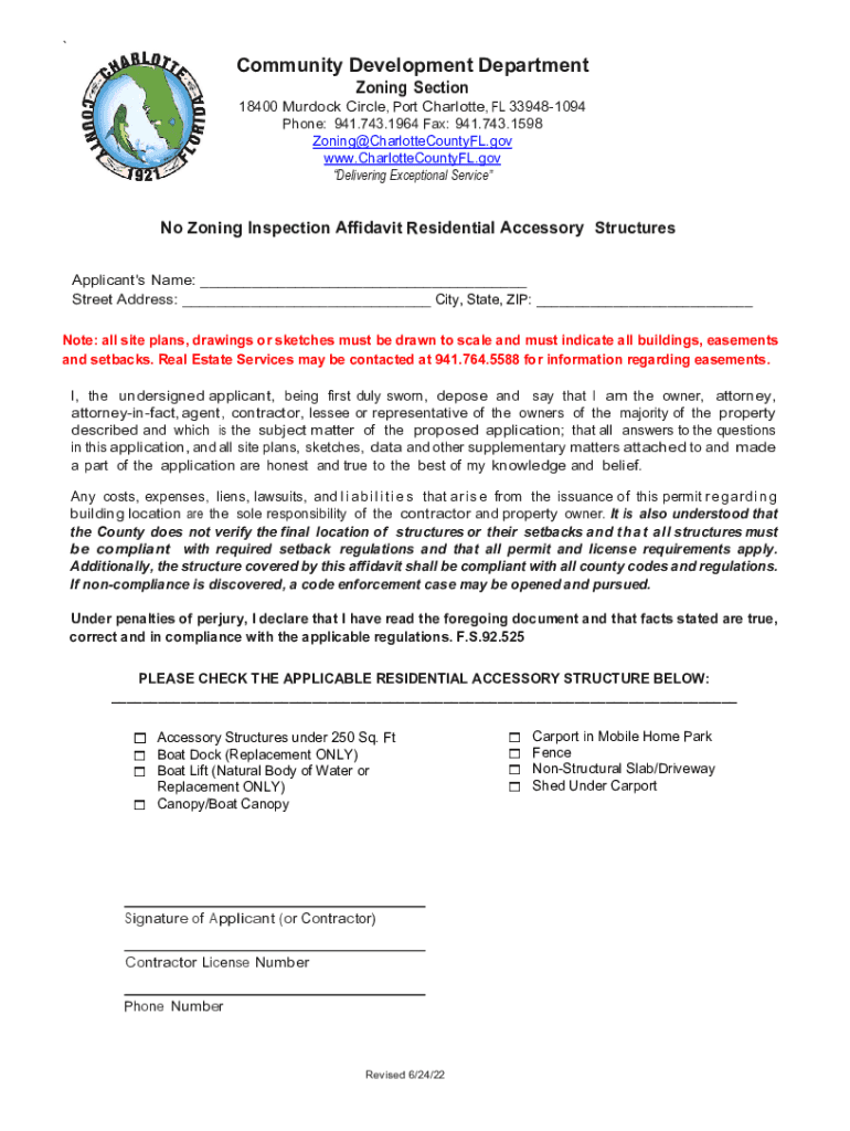 Fillable Online Affidavit-Non-Inspected-Accessory-Structures.pdf Fax Email Print - pdfFiller