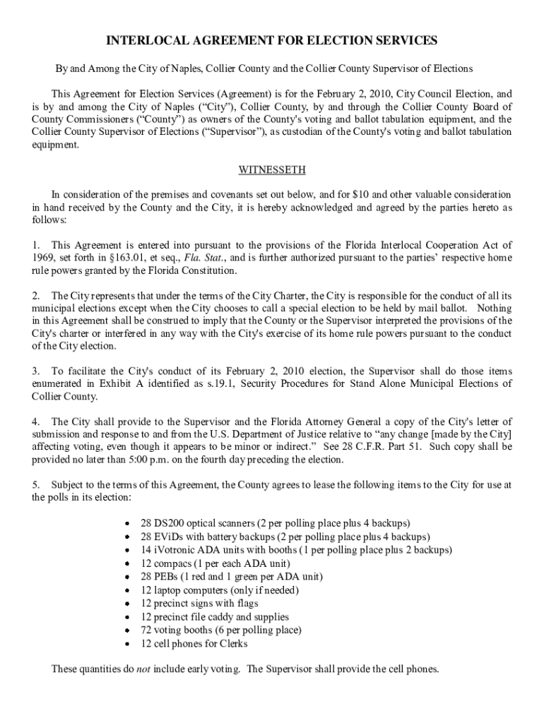 Fillable Online interlocal agreement for election services Fax Email ...