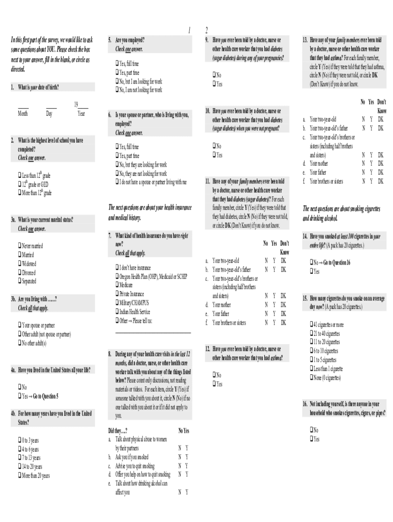 Fillable Online Guide to the Five Types of Survey Questions Fax Email ...