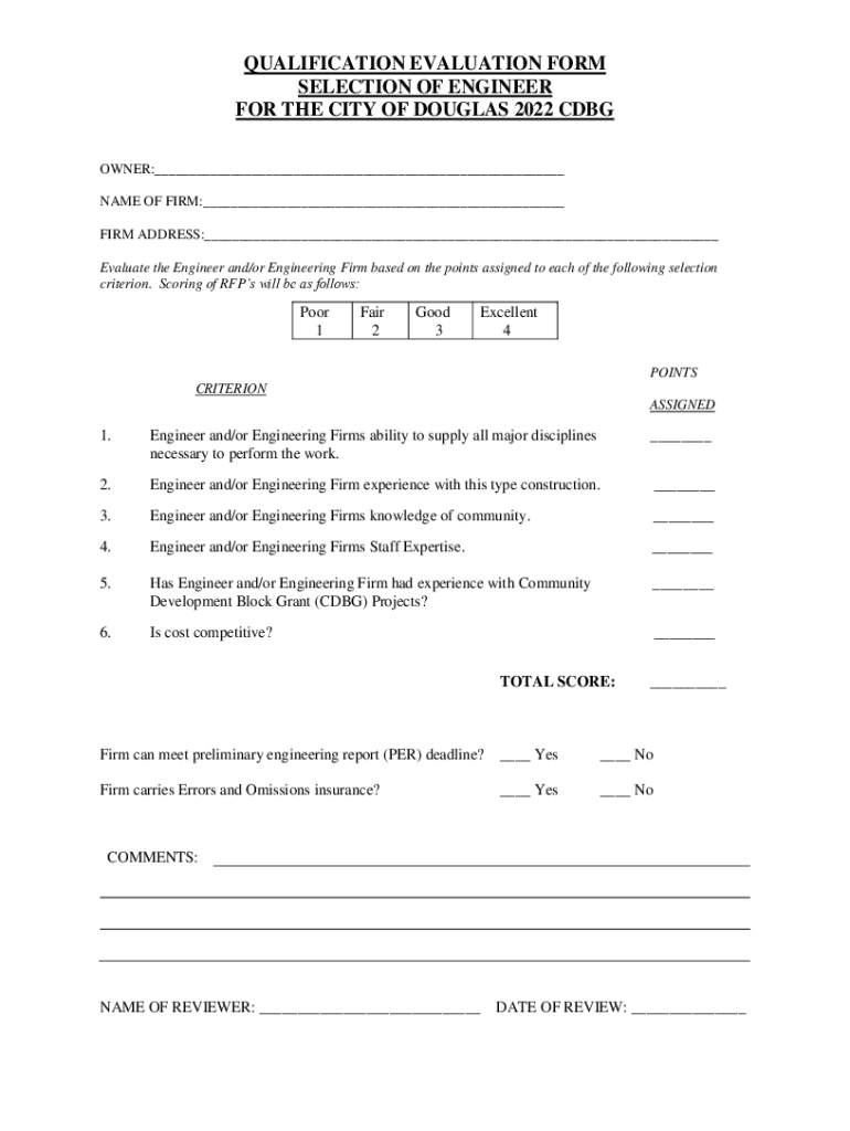 Fillable Online QUALIFICATION EVALUATION FORM Fax Email Print - pdfFiller