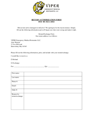 Fillable Online 23+ Return Authorization Form Templates in Google Docs ...