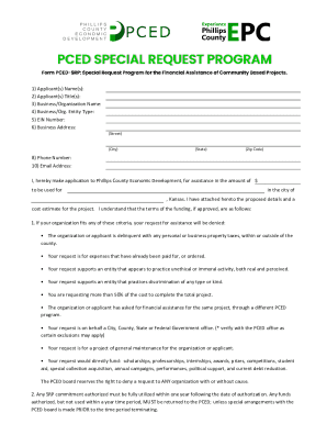Fillable Online PCED Special Request Program Fax Email Print - pdfFiller