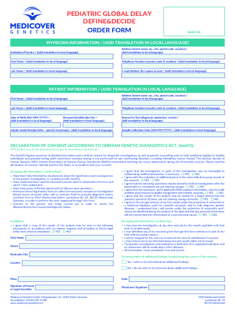 Fillable Online Identifying pattern in global developmental delay ...