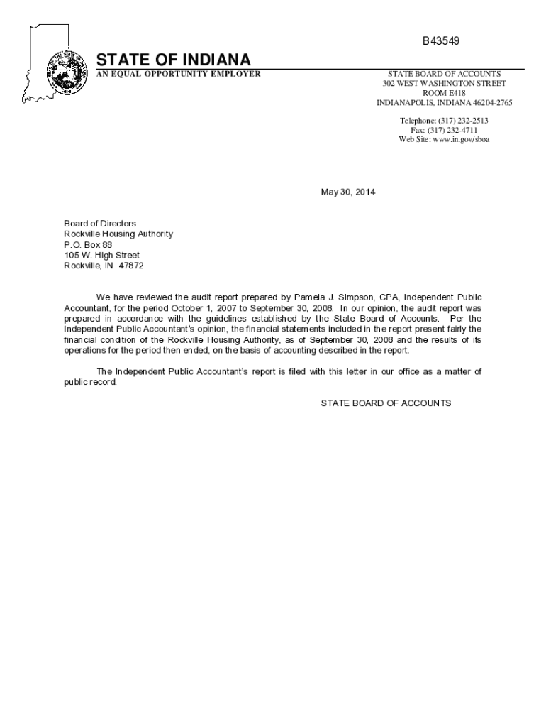 Fillable Online 120 STATE OF INDIANA AN EQUAL ... Fax Email Print ...