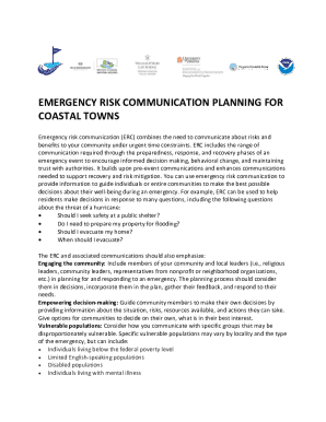 Fillable Online Integrating emergency risk communication (ERC) into the ...
