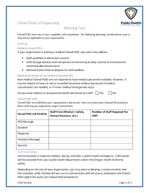 Fillable Online New Mexico Department of Health Point of Dispensing ...