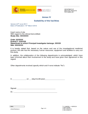 Fillable Online Annex IV Suitability of the facilities Fax Email Print ...