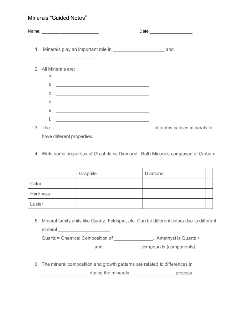 Fillable Online #3 rock cycle guided notes - Rock Unit Part 1: The Rock ...