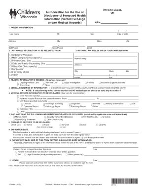 Fillable Online Authorization to Obtain or Release Protected Health ... Fax Email Print - pdfFiller