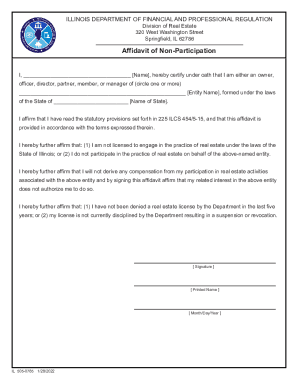 Fillable Online Affidavit of Non-Participation Fax Email Print - pdfFiller