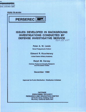 Fillable Online Issues Developed in Background Investigations Conducted ...