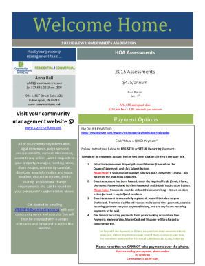 Fillable Online What Are HOA Assessments? Are Homeowners Obliged ...