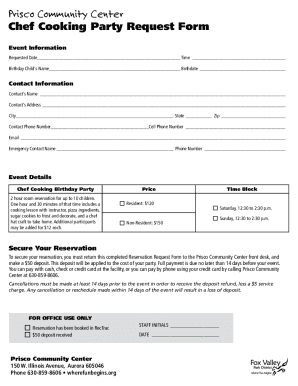 Fillable Online Birthday Party Registration FormPDFCredit Card Fax ...