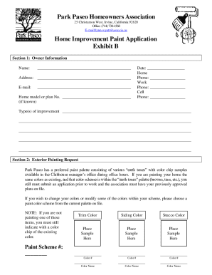 Fillable Online Park Paseo Homeowners AssociationProfessionally ... Fax Email Print - pdfFiller