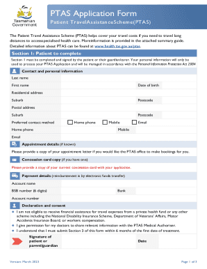 Fillable Online PTAS Application Form Fax Email Print - pdfFiller