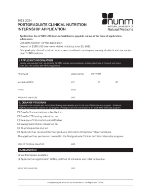 Fillable Online POSTGRADUATE CLINICAL NUTRITION Fax Email Print - pdfFiller