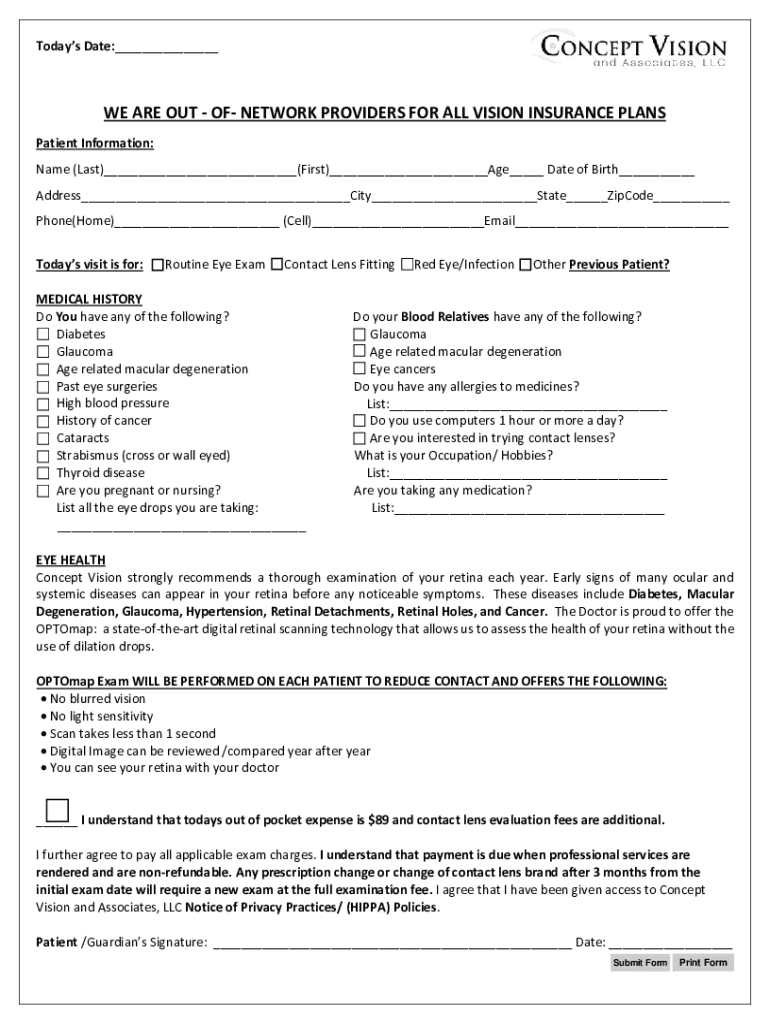 Fillable Online Vision Claim Reimbursement Form Fax Email Print - pdfFiller