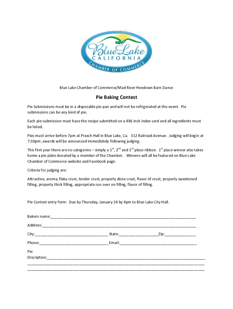 Fillable Online Show us how you roll! Register your best pie for the ...