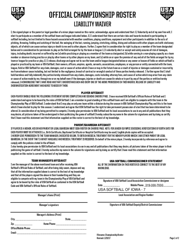 Fillable Online Official Waiver Form - Fill Online, Printable, Fillable ...