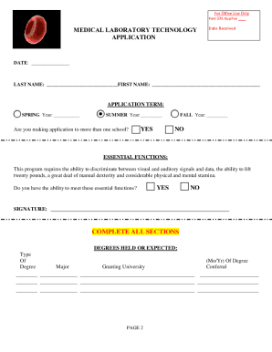 Fillable Online Department of Medical Laboratory Sciences, Public ...