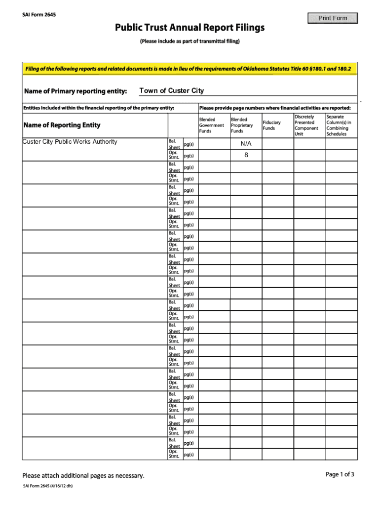 Fillable Online 2018 SAI Form 2645 Template.pdf Fax Email Print - pdfFiller