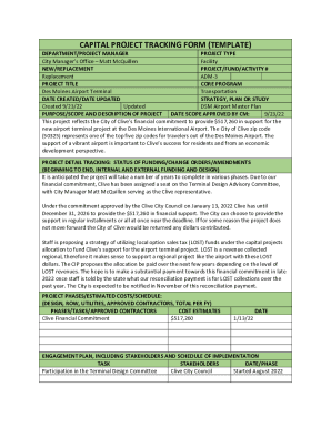 Fillable Online CAPITAL PROJECT TRACKING FORM (TEMPLATE) Fax Email ...
