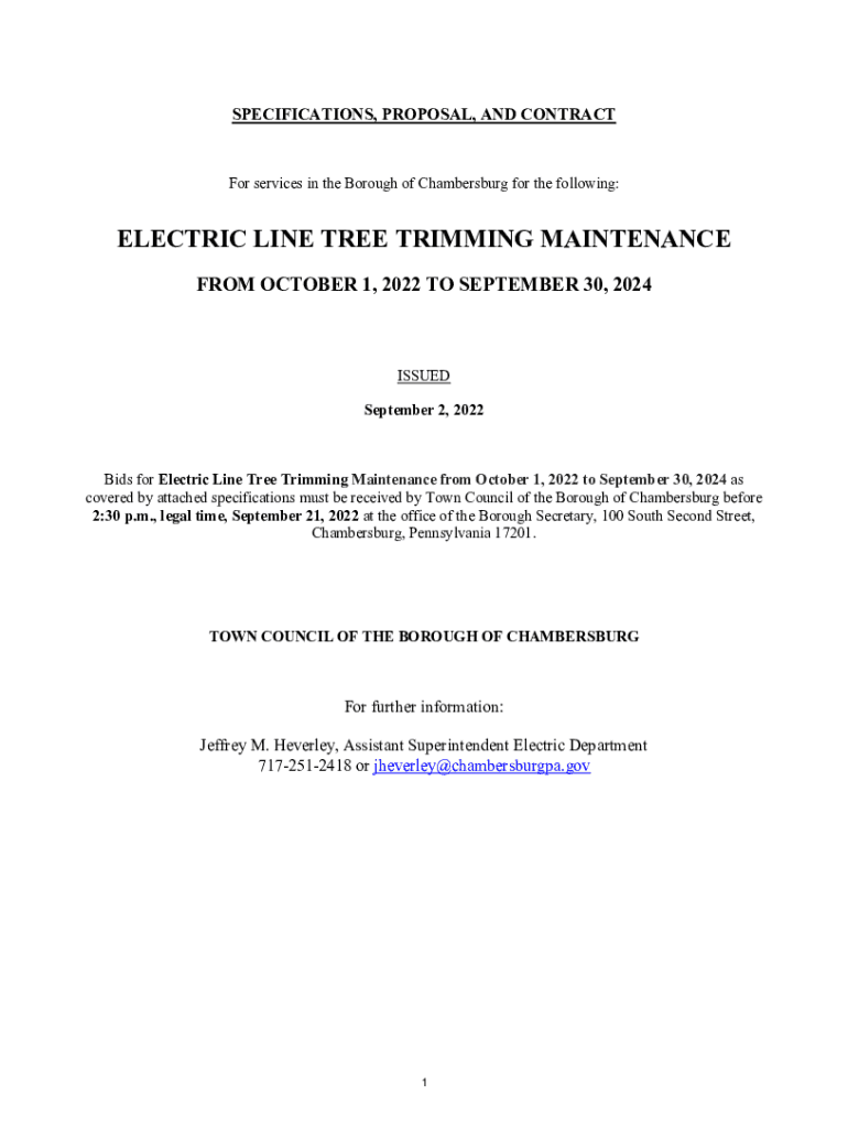 Fillable Online ELECTRIC LINE TREE TRIMMING MAINTENANCE Fax Email Print ...