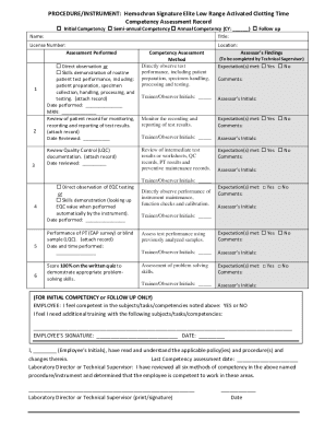 Fillable Online 15-02 iqcp for act test with the hemochron signature ...