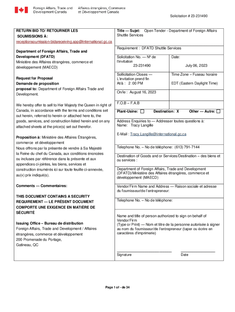 Fillable Online Solicitation # 23-231490 Fax Email Print - pdfFiller