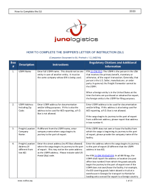 Fillable Online What Is A Shipper's Letter of Instruction (SLI) and How ...