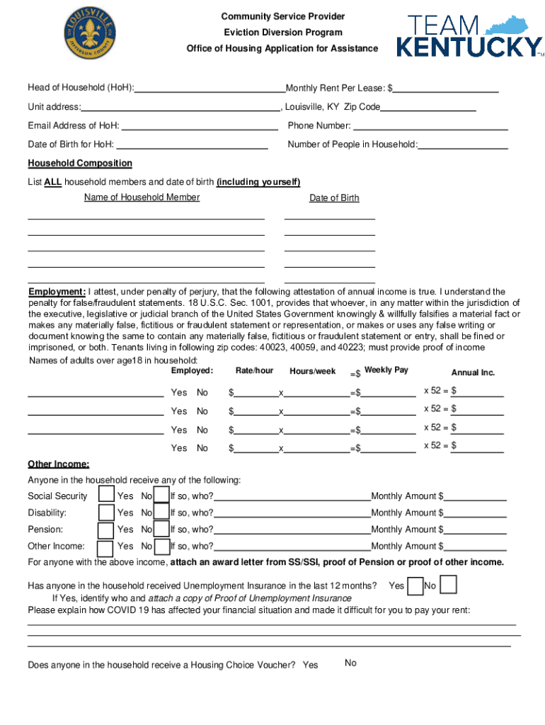 Fillable Online Rental Assistance Application Checklist Date Fax Email ...