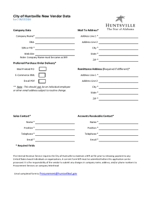 Fillable Online existing vendor account setup instructional guide Fax ...