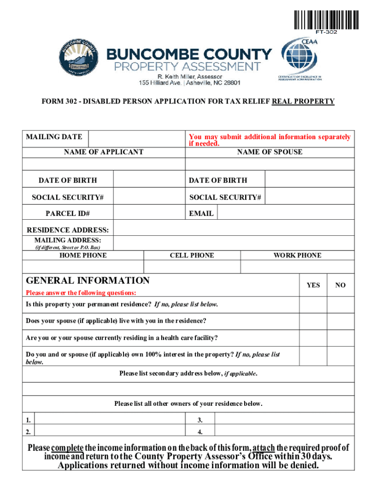 Fillable Online Disabled Tax Relief Application Real Estate Fax Email ...