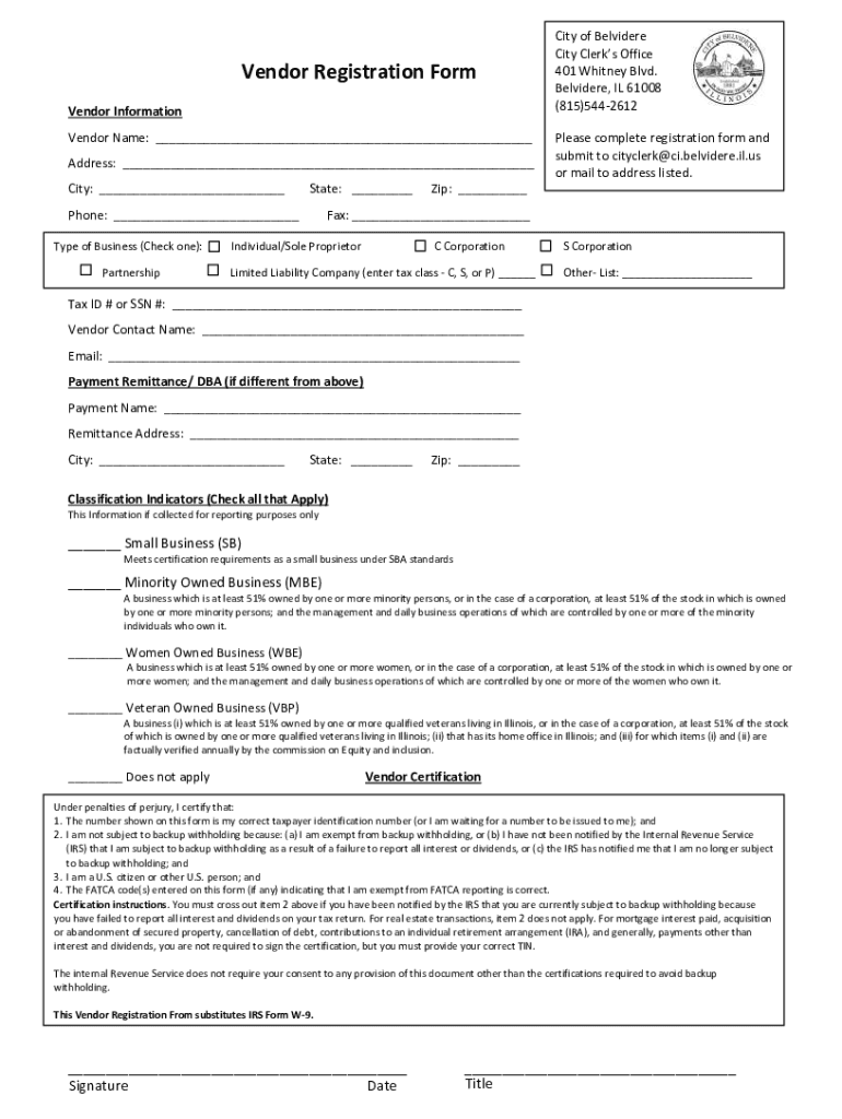 Fillable Online Vendor Information Form - Fill Online, Printable, Fillable, Blank ... Fax Email ...
