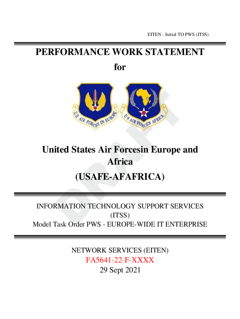 Fillable Online PERFORMANCE WORK STATEMENT for United States Air ...