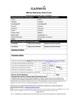 Fillable Online Marine Warranty Claim Form Fax Email Print - pdfFiller