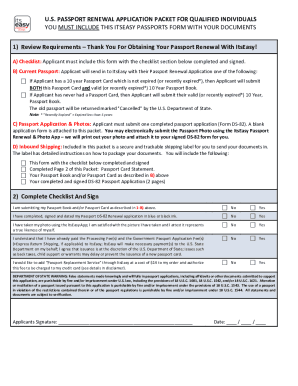 Fillable Online us passport renewal application packet for qualified ...