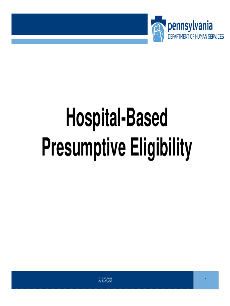 Fillable Online A Detailed Guide To Hospital Presumptive Eligibility ...
