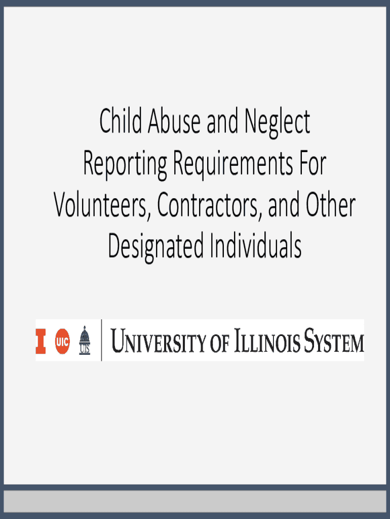 Fillable Online Child Abuse and Neglect Reporting Requirements For ...