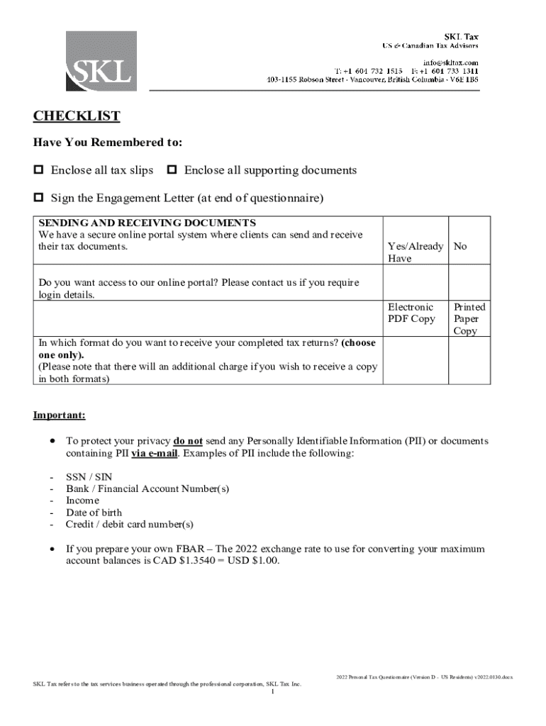 Fillable Online Tax Prep Documents Checklist Fax Email Print - pdfFiller