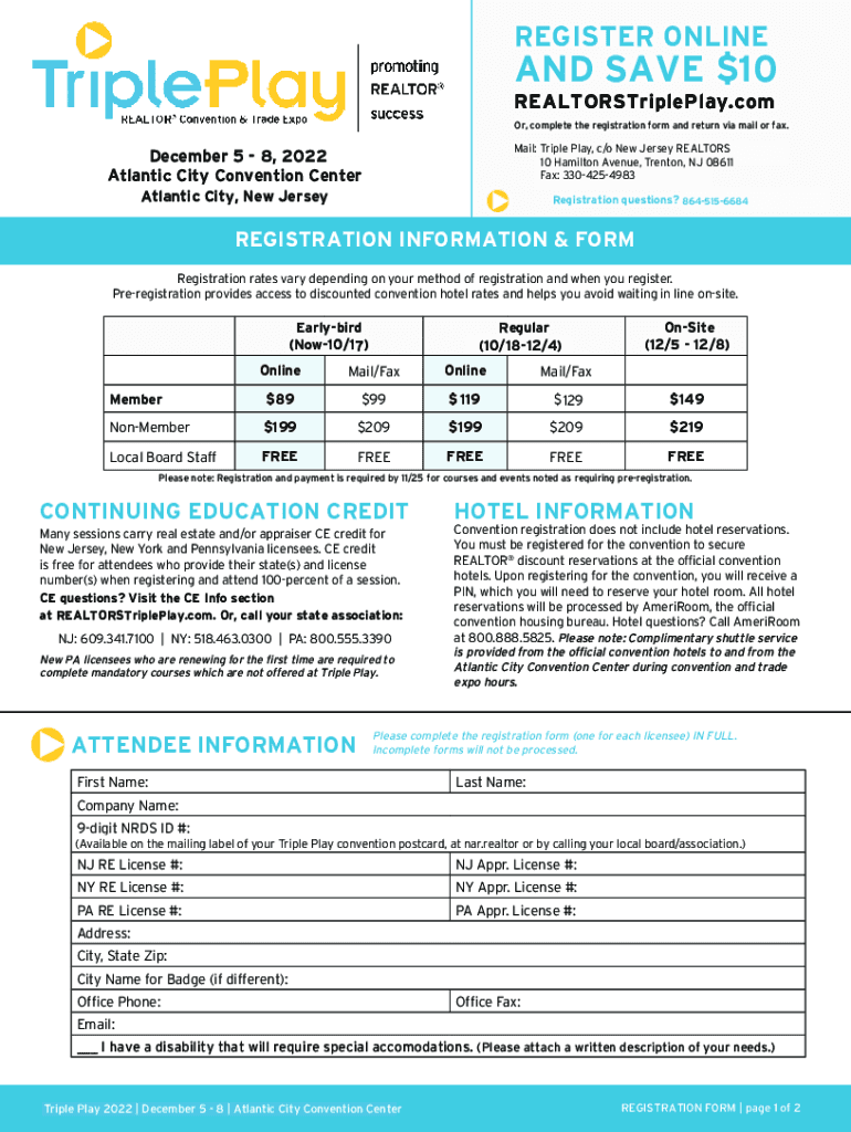 Fillable Online TP22-Registration Form Fax Email Print - pdfFiller