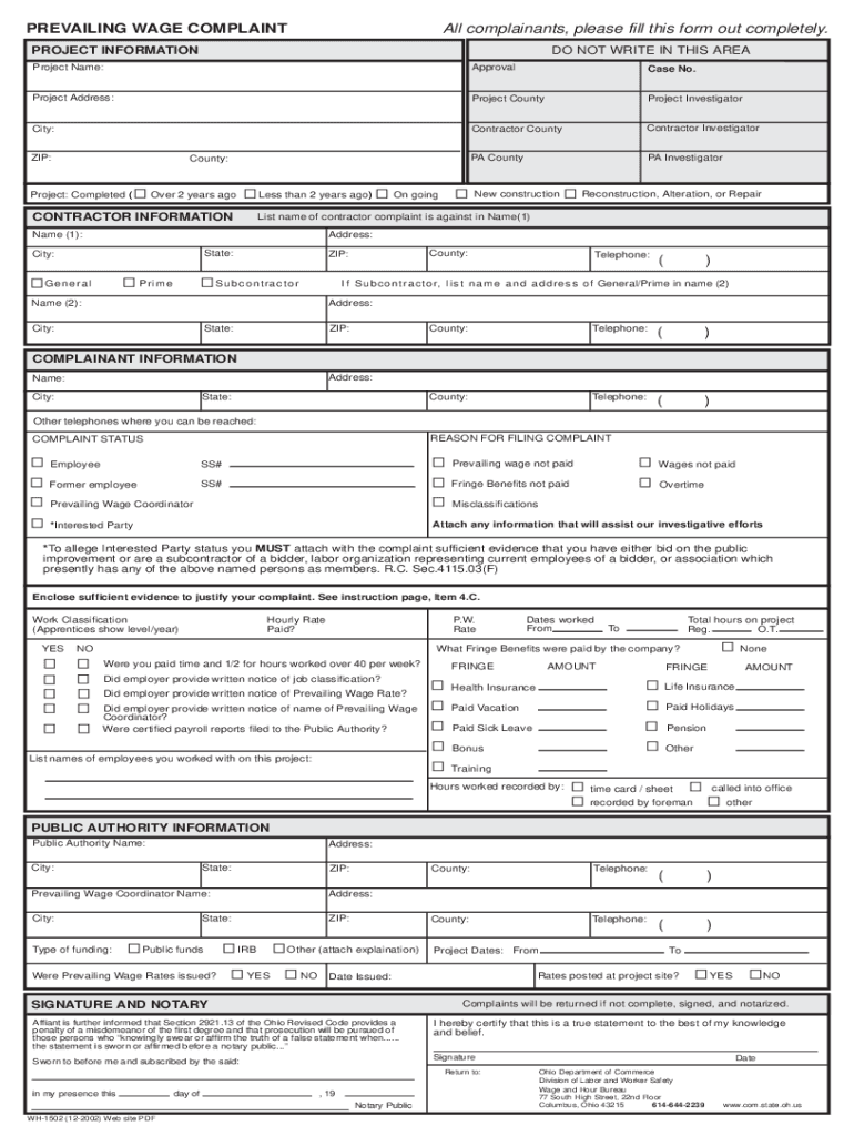 Fillable Online DTMB-Prevailing-Wage-Claim-Form. ... Fax Email Print ...