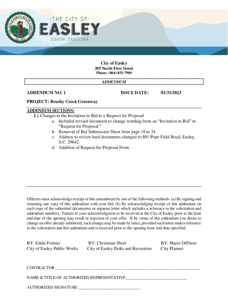 Fillable Online an ordinance authorizing and directing the city of easley to Fax Email Print ...