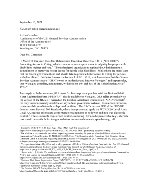 Fillable Online letter to regarding federal voter registration form (1 ...