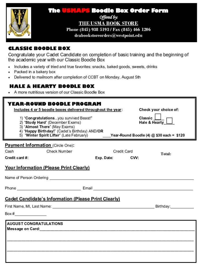 Fillable Online THE USMA BOOK STORE Fax Email Print - pdfFiller