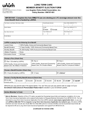 Fillable Online 1A-LTC Benefit Election Form Active Member2.docx Fax ...