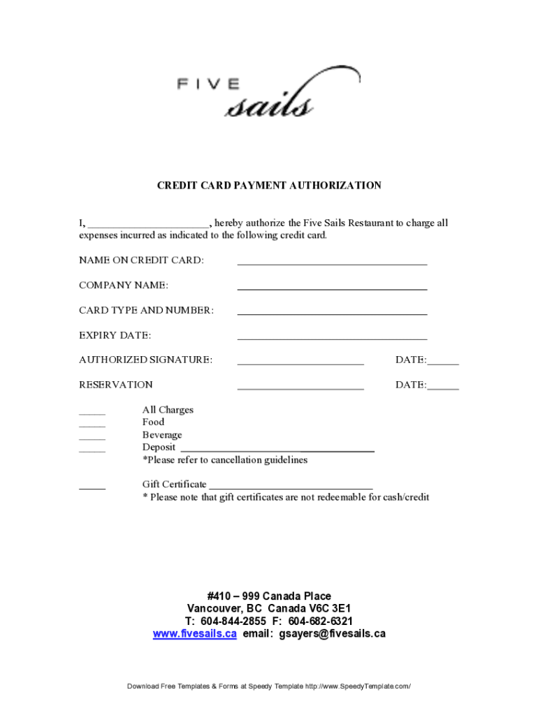 Fillable Online CREDIT CARD PAYMENT AUTHORIZATION-1 Fax Email Print - pdfFiller